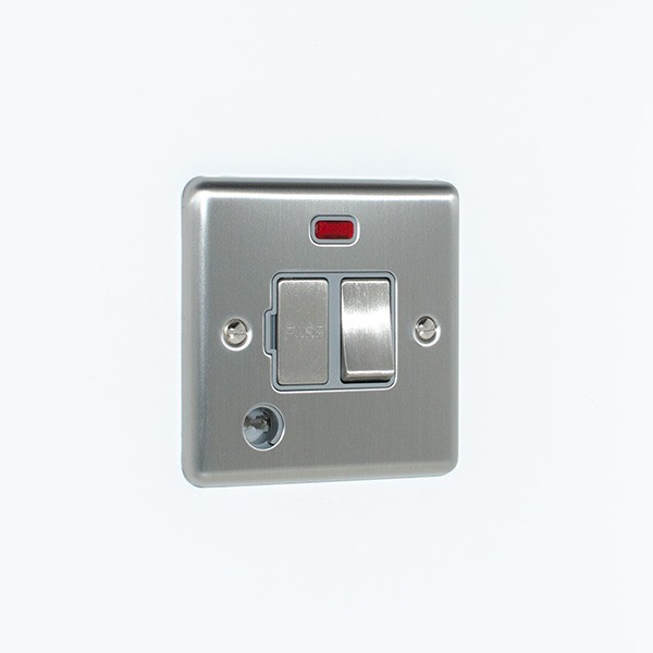 Eurolite 13Amp DP Switched Fuse Spur With Neon & Flex Outlet Satin ... Eurolite 13Amp DP Switched Fuse Spur With Neon & Flex Outlet Satin ...