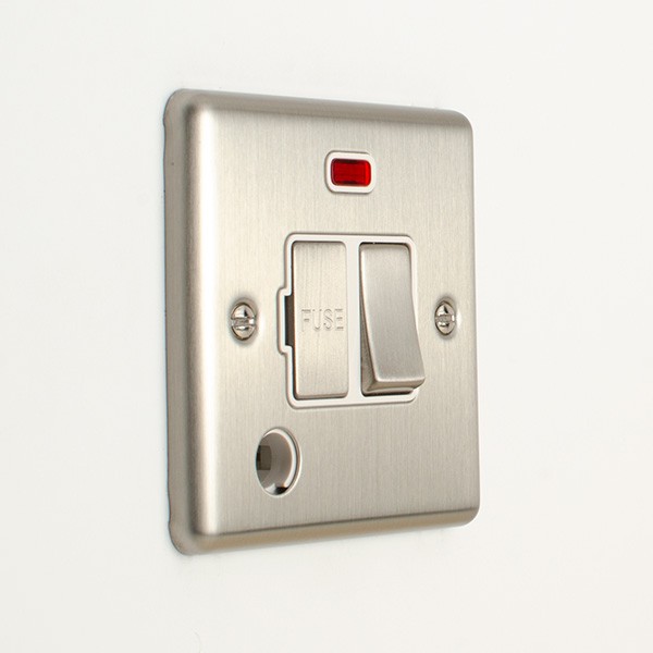 Eurolite 13Amp DP Switched Fuse Spur With Neon & Flex Outlet Satin ... Eurolite 13Amp DP Switched Fuse Spur With Neon & Flex Outlet Satin ...